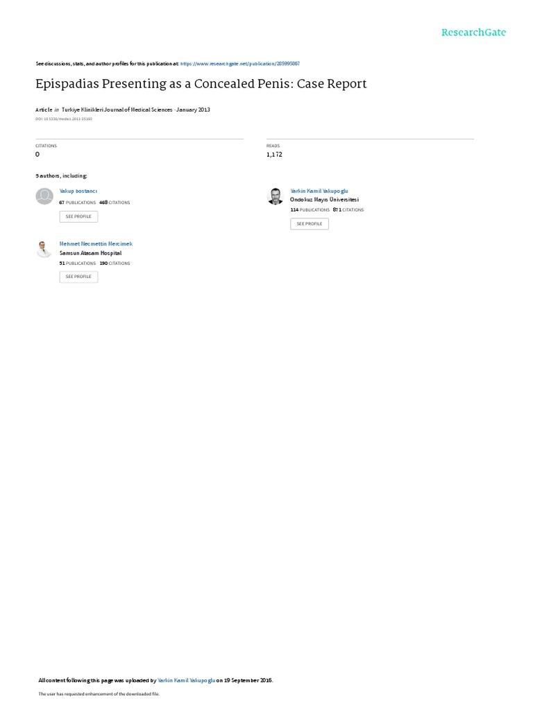 Epispadias Presenting As A Concealed Penis Case Re | PDF | Penis ...