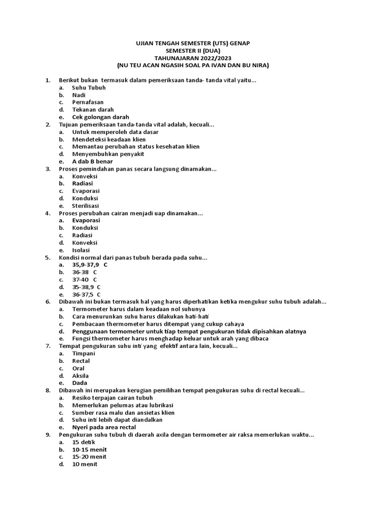 Soal Uts KD 2 2022 | PDF
