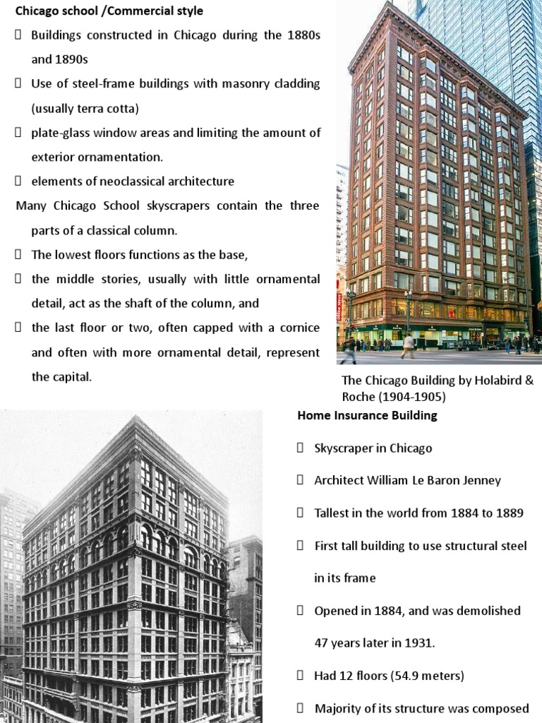 Chicago School Architecture Overview | PDF | Architectural Design ...