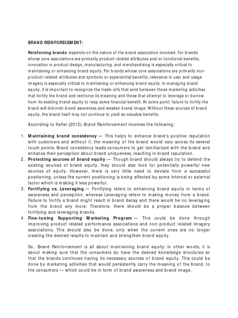 Brand Reinforcement and Revitalization | PDF | Brand | Marketing