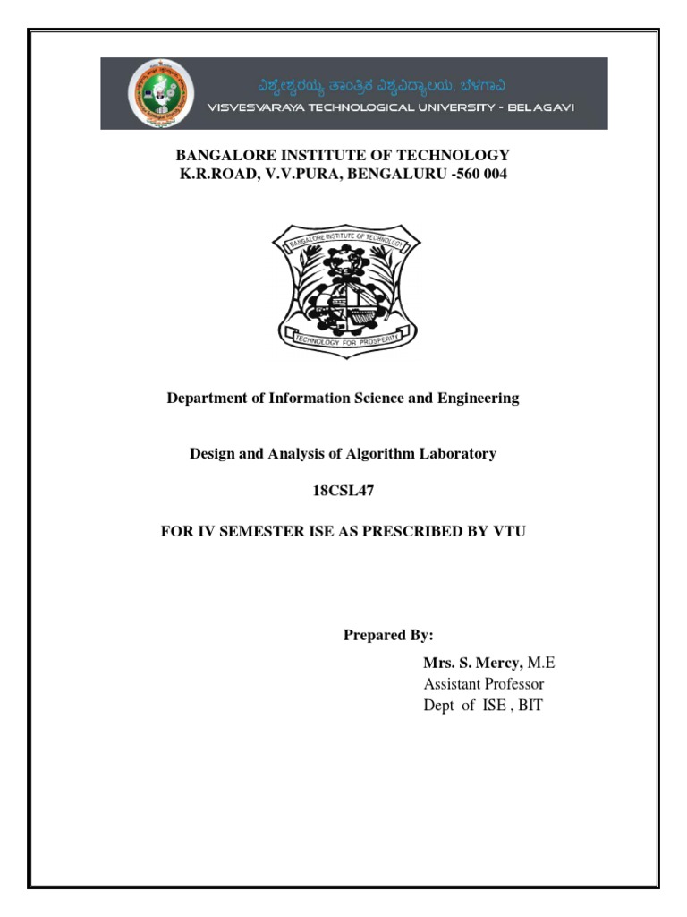 DAA Manual (2021-2022) | PDF | Engineering | Time Complexity DAA Manual (2021-2022) | PDF | Engineering | Time Complexity
