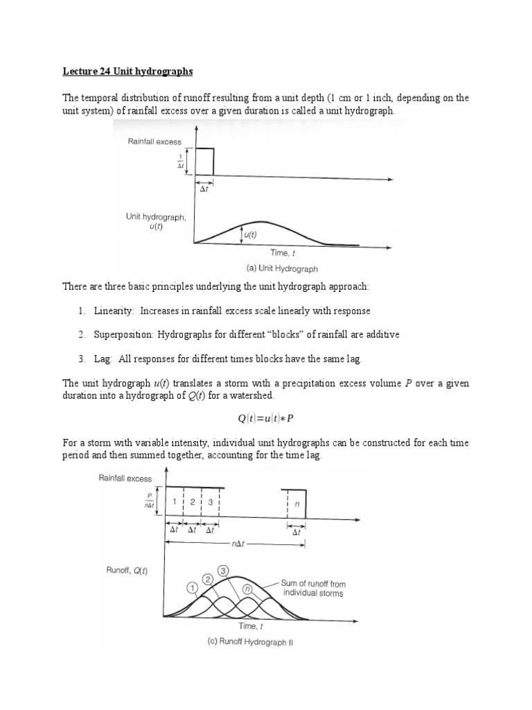 Lecture 24 Unit Hydrograph | PDF | Hydrology | Chemical Engineering