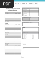 Home School Transcript Template | PDF