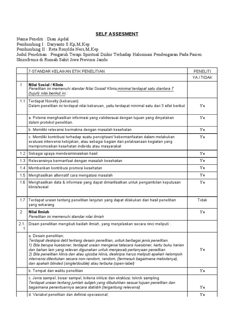 Self Assesment | PDF