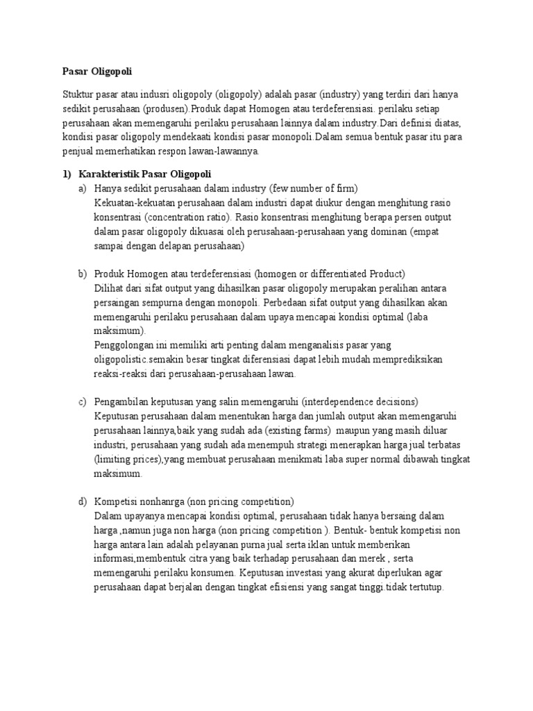 Pasar Oligopoli Pdf