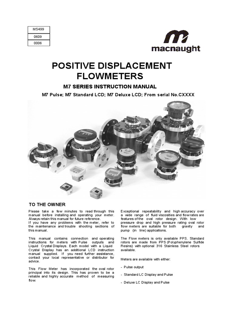 m7 Series Instruction Manual | PDF | Flow Measurement | Electrical ...