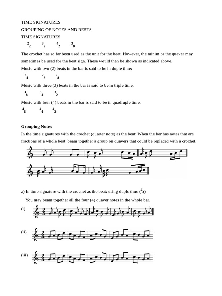 Grouping Notes and Rests in Music | PDF | Art