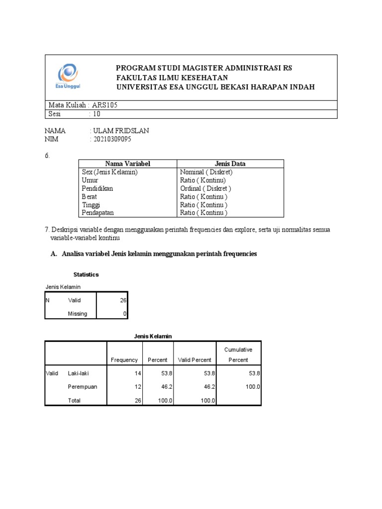 C-20210309095 - Ulam Fridslan - Tugas Epid 10 | PDF | Penilai | Kecondongan
