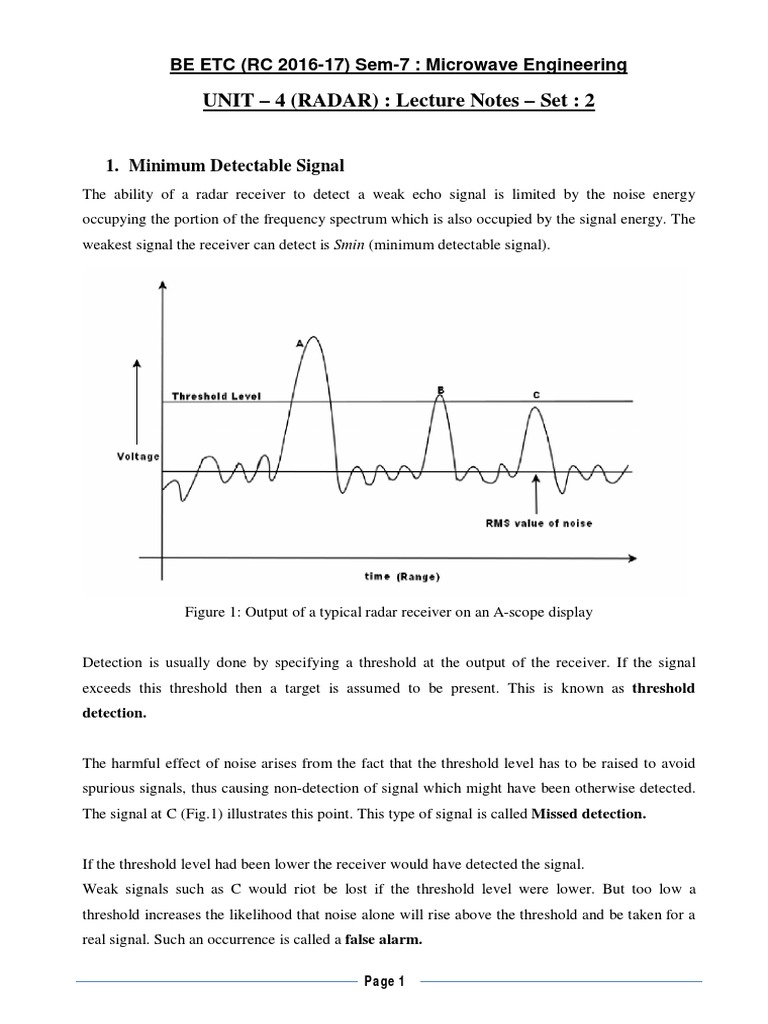 MWE Radar Notes Set-2 | PDF | Radar | Detector (Radio)