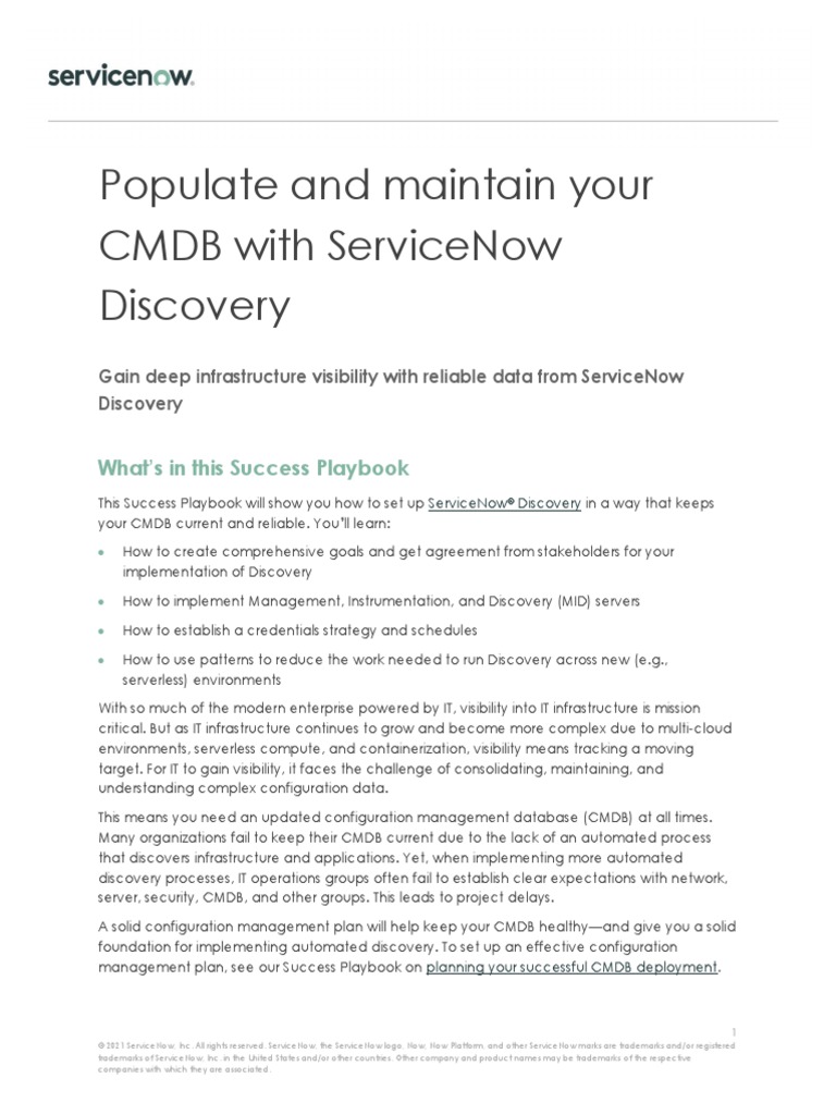 Servicenow Steps For CMDB - Discovery Project | PDF | Computer Network ...