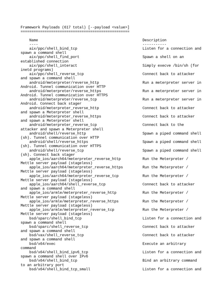 Payload | PDF | Command Line Interface | Networking