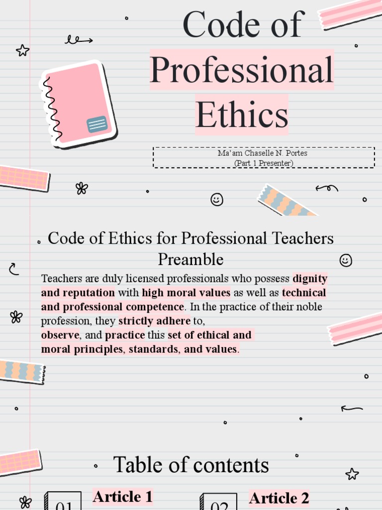 Code of Ethics For Professional Teachers | PDF | Teachers | Preschool