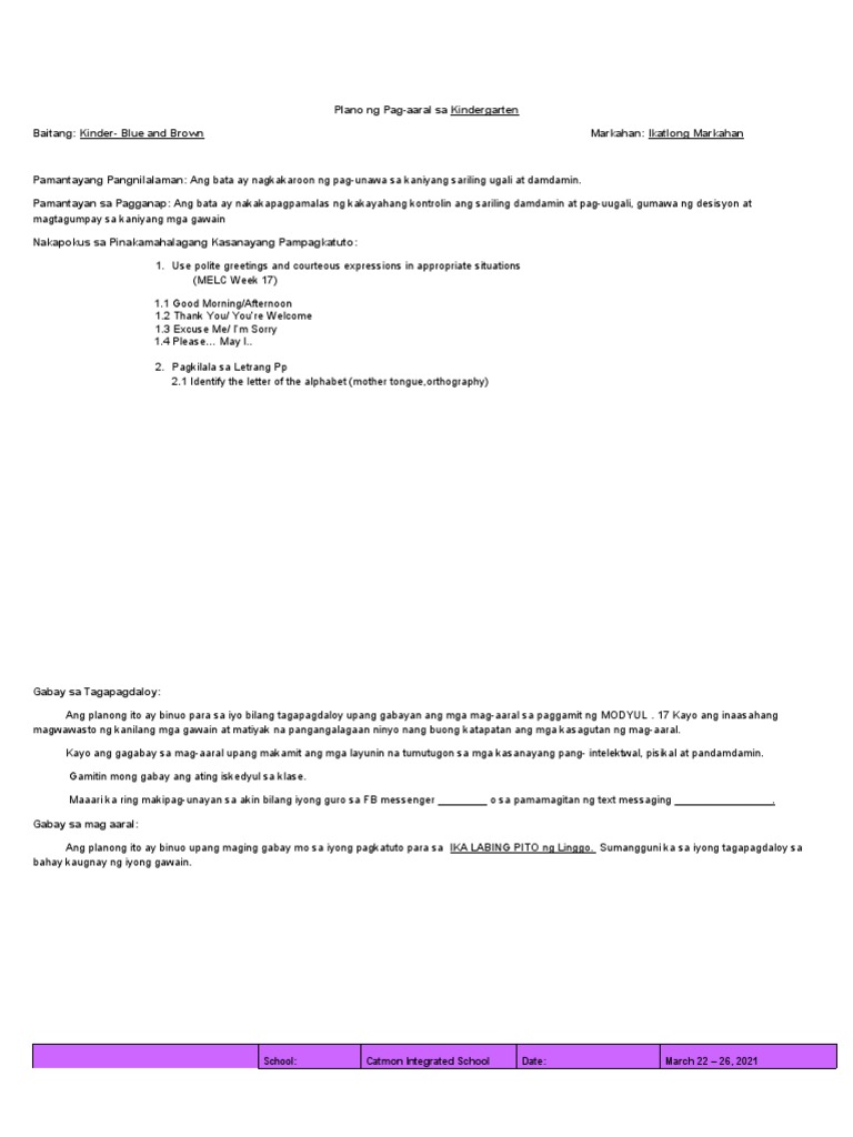 Cot 1 - Lesson Plan | PDF