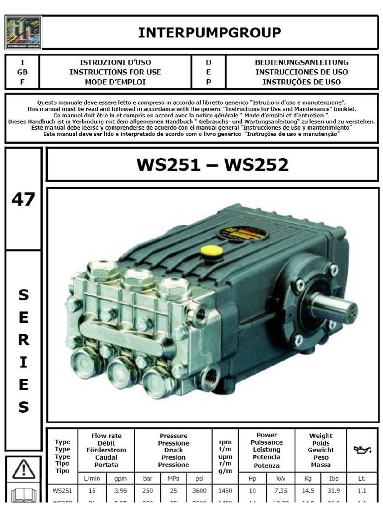 47 Interpump Series Ws251-Ws252 | PDF
