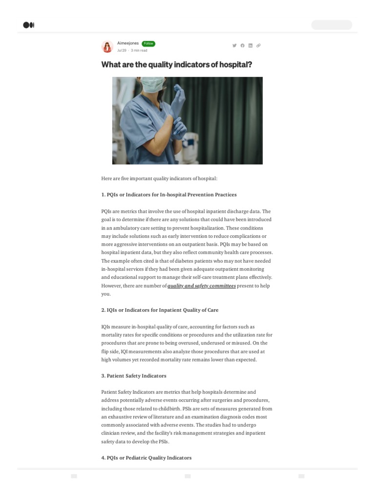What Are The Quality Indicators of Hospital | PDF | Patient | Surgery