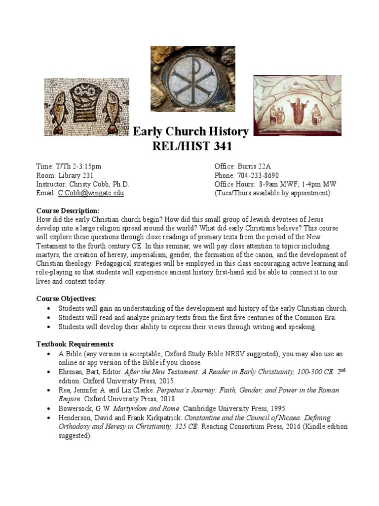 Early Church History REL/HIST 341: Course Description | PDF | Irenaeus ...
