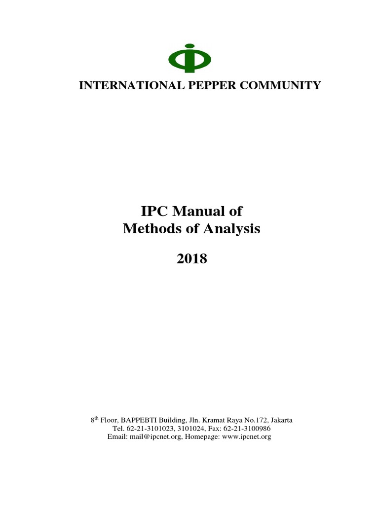 IPC Manual of Methods of Analysis | PDF | Distillation | Staining