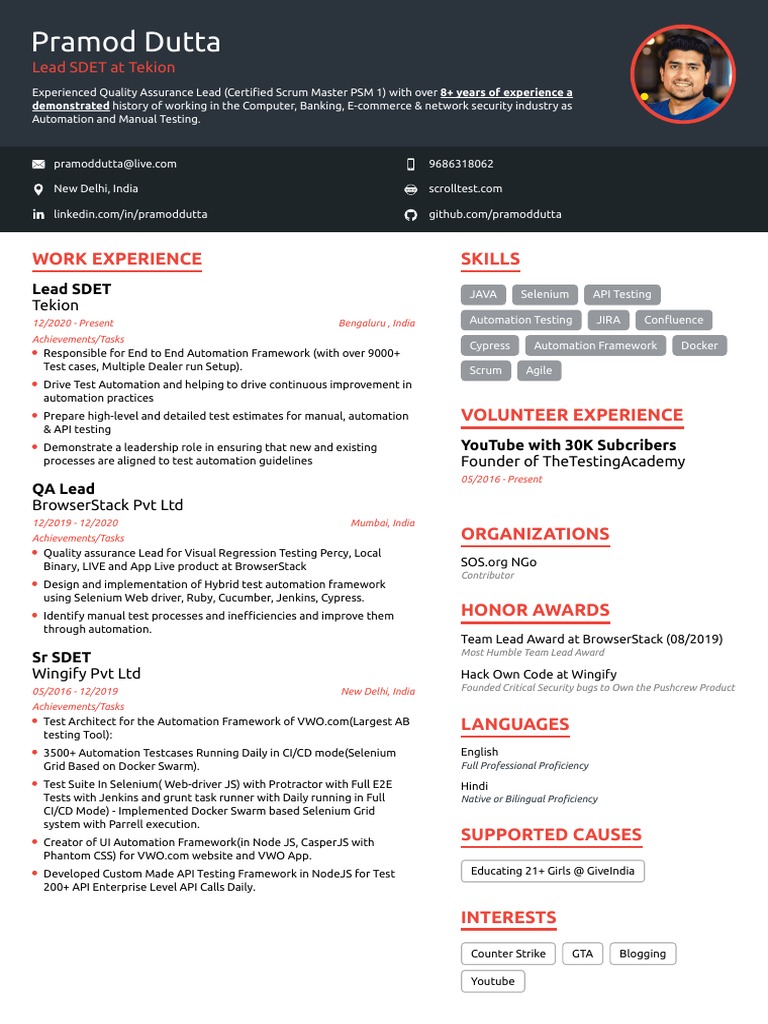 Pramod Dutta: Experienced Quality Assurance Lead showcases extensive ...