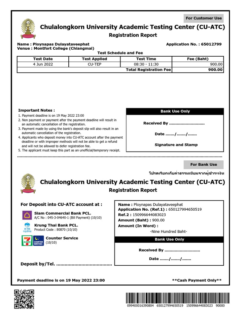 Chulalongkorn University Academic Testing Center (CU-ATC ...