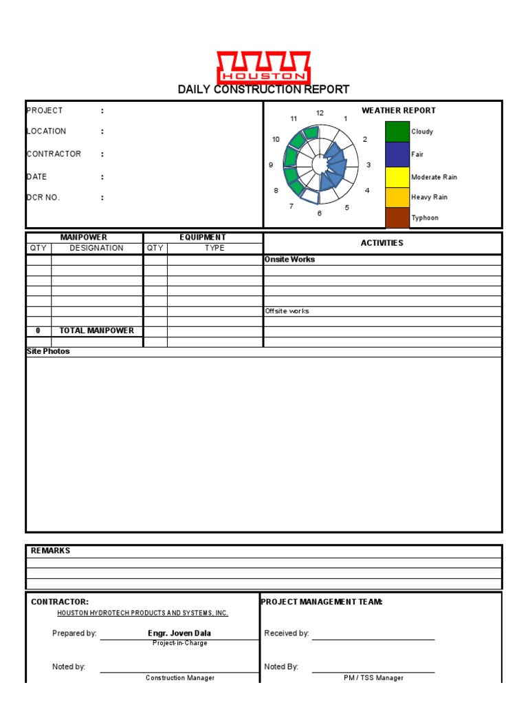 Daily Construction Report Form | PDF