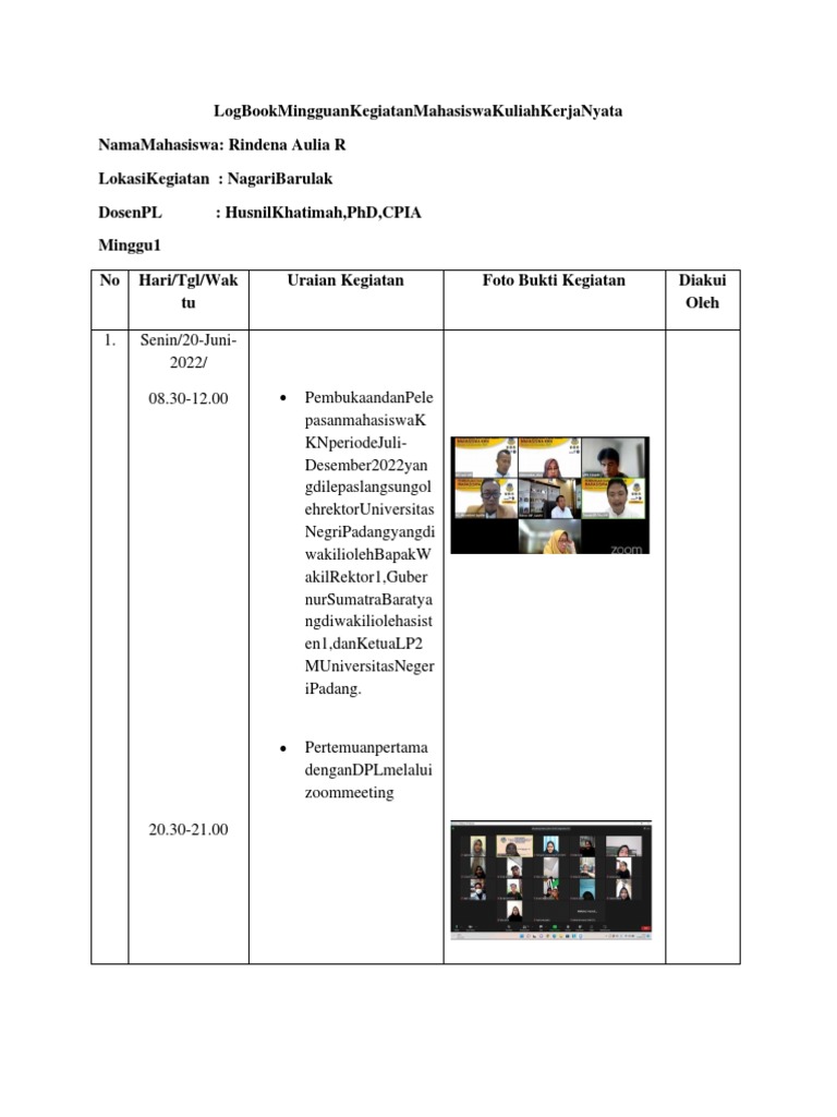 Logbook KKN 2022 | PDF