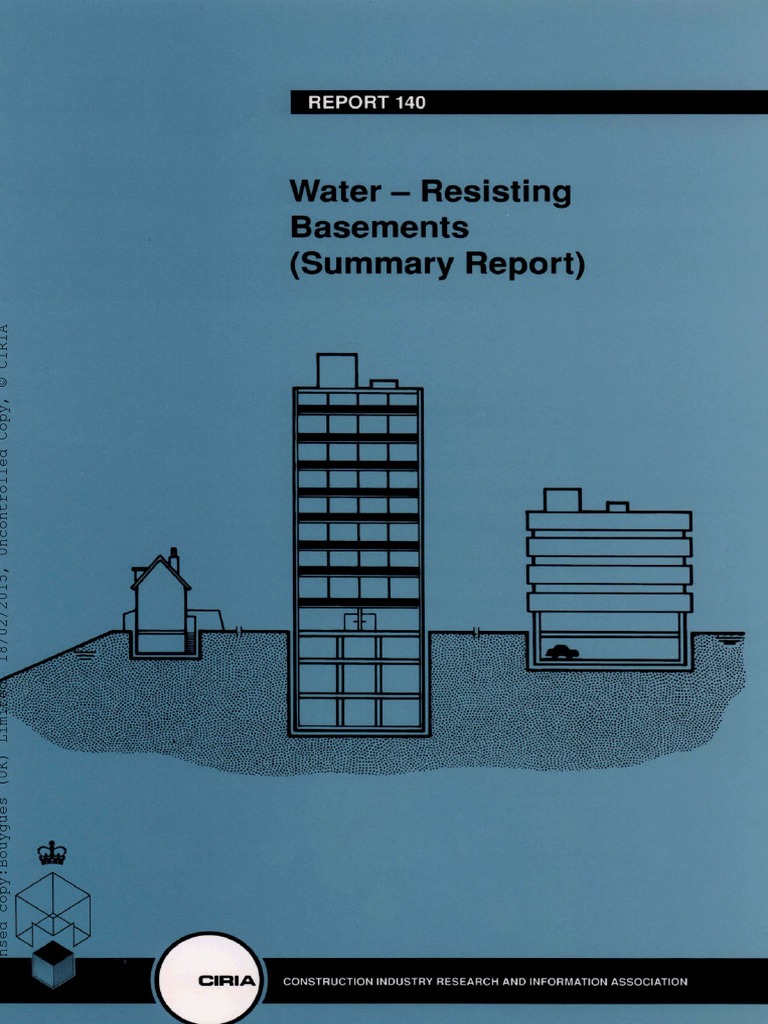 Water-Resisting Basements - Ciria Staff | PDF | Deep Foundation | Basement
