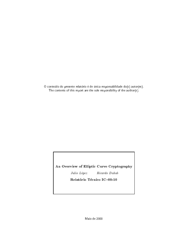 An Overview of Elliptic Curve Cryptography | PDF | Group (Mathematics ... An Overview of Elliptic Curve Cryptography | PDF | Group (Mathematics ...