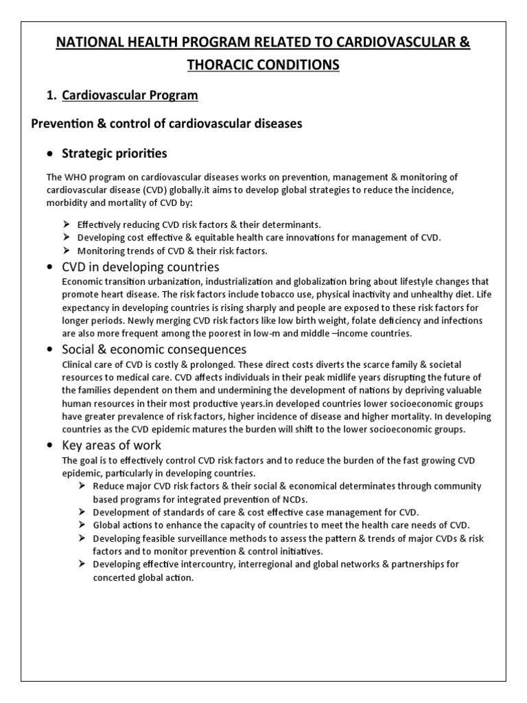 National Health Program | PDF | Cardiovascular Diseases | Preventive ...