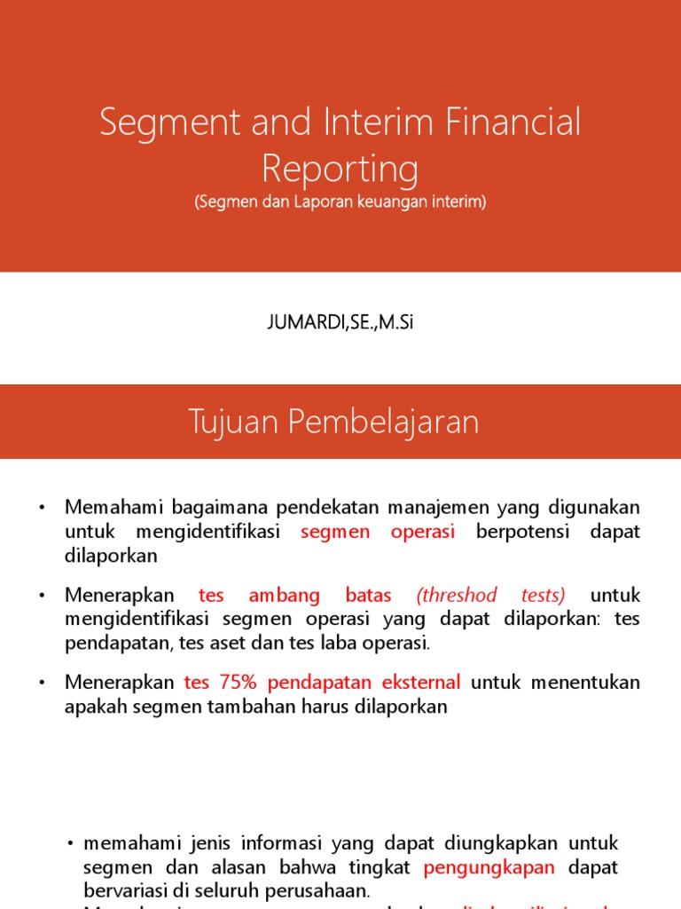 9 Segment and Interim Financial Reporting Ch15 | PDF