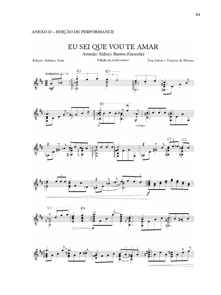 Eu Sei Que Vou Te Amar Partitura | PDF