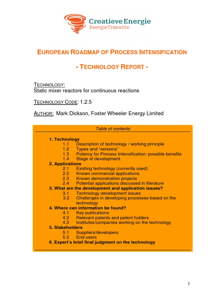 Static Mixer Reactors for Continuous Reactions | PDF | Reynolds Number ...