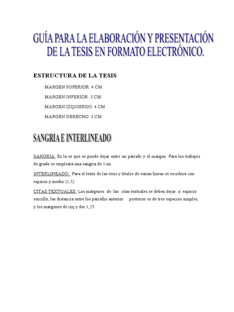 Formato para La Elaboración de Tesis en Formato Digital | PDF