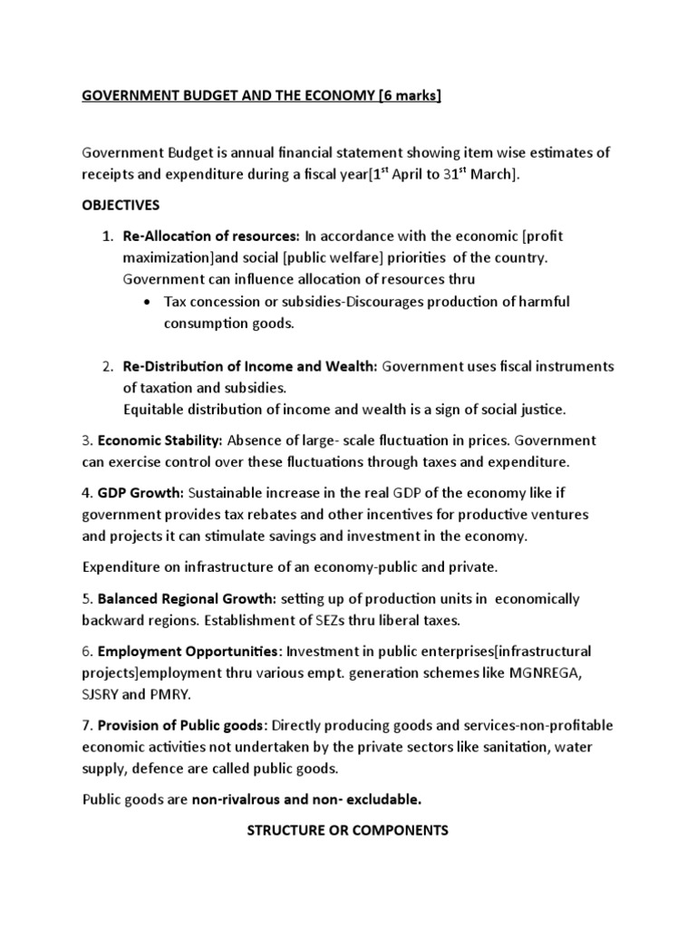 Government Budget And The Economy Pdf Government Budget Balance Taxes