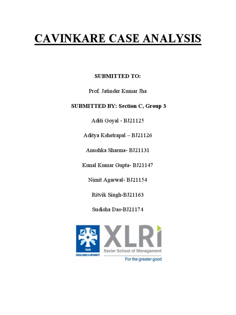 Cavinkare Case Analysis | PDF | Performance Appraisal | Goal