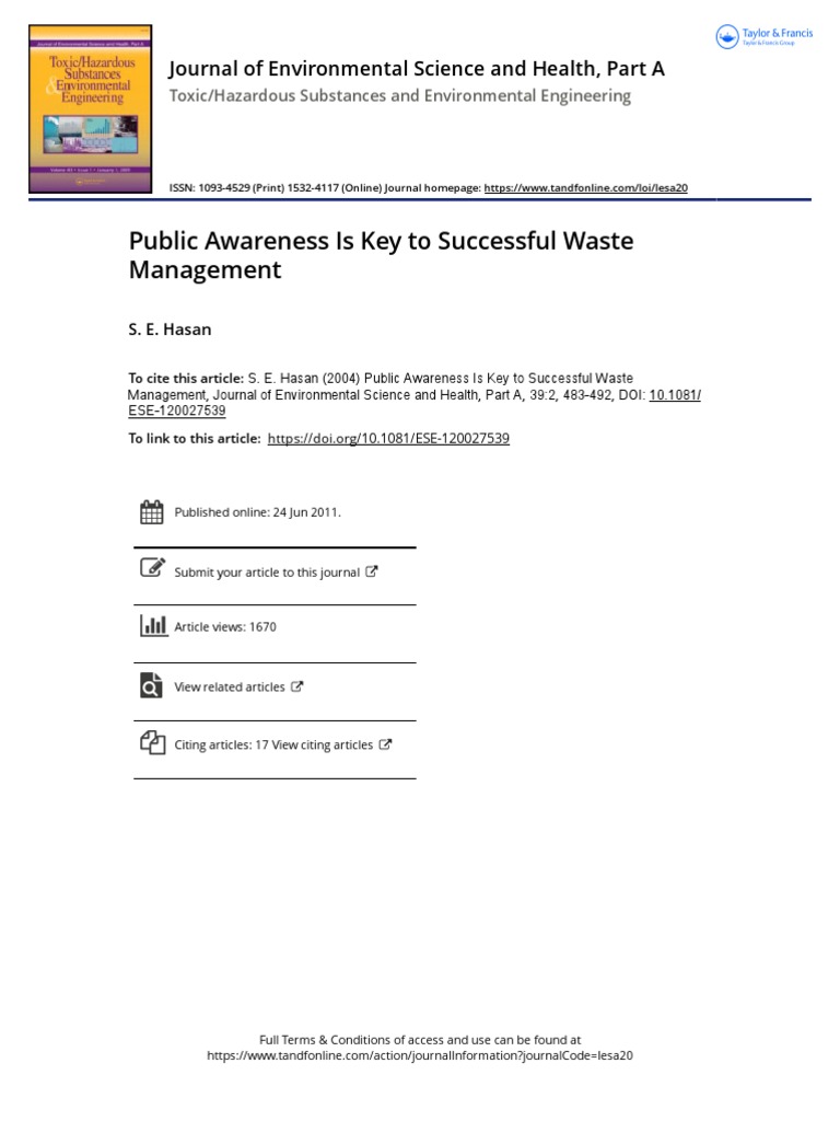 Public Awareness Is Key To Successful Waste Management | PDF ... Public Awareness Is Key To Successful Waste Management | PDF ...