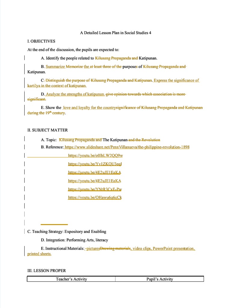 PDF A Detailed Lesson Plan in Social Studies 4 Compress | PDF