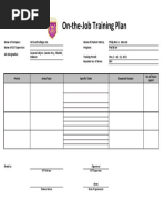 OJT Training Plan Template | PDF | Business