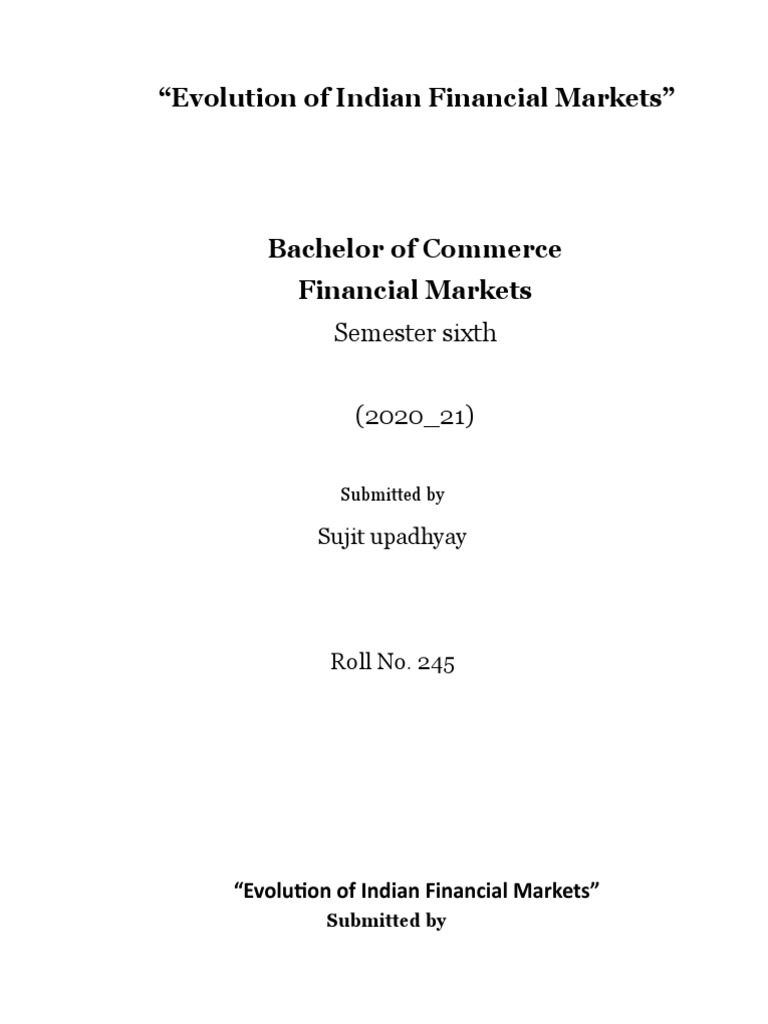Ty BFM Project | PDF | Financial Markets | Reserve Bank Of India