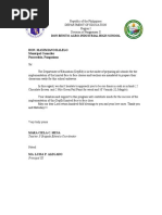 Letter of Request To MDRRMC To Evaluate Earthquake Drill Request ...