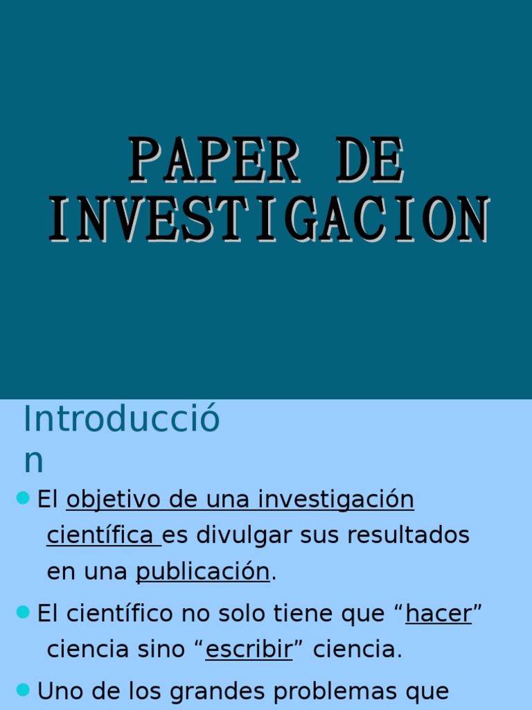 Guía para elaborar un paper de investigación | PDF | Science | Teoría