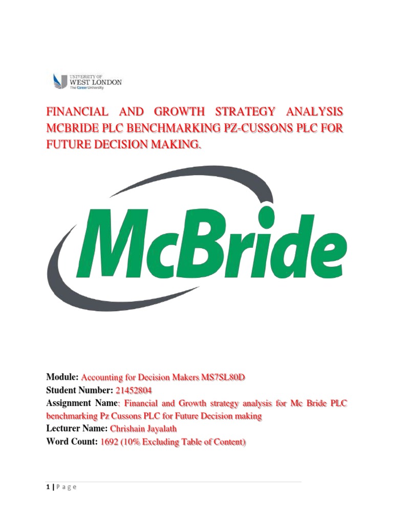 McBride PLC Financial Performance Review | PDF | Dividend | Equity ...