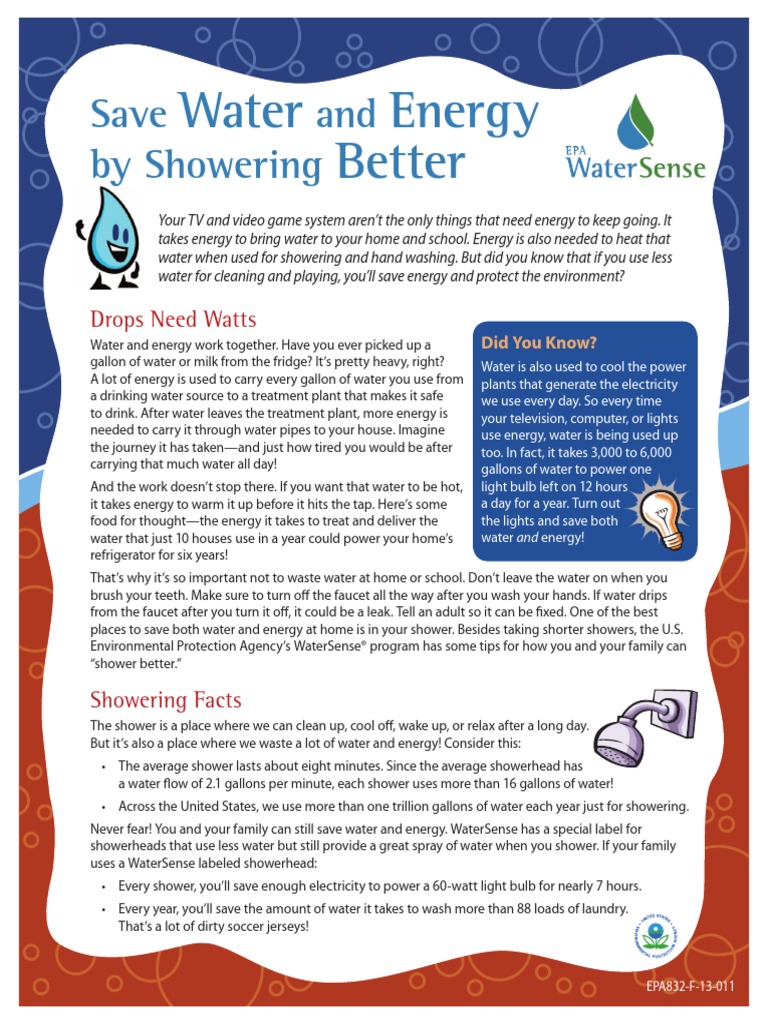 Water Energy Better: Save and by Showering | PDF | Shower | Water