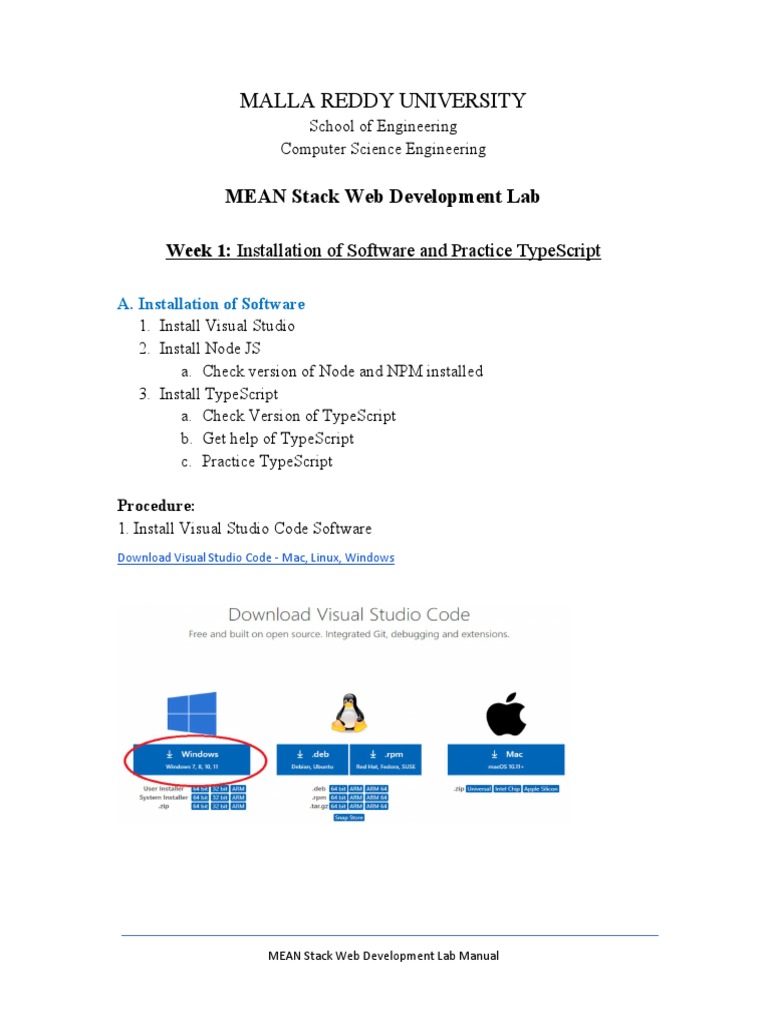 MEAN Stack Web Development Lab Manual (Week 1-13) - Student Version ...