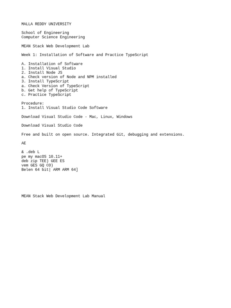 MEAN Stack Web Development Lab Manual (Week 1-13) - Student Version (1) DTRHXFGHF G FG H | PDF ...