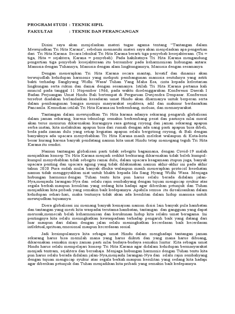 Tugas Tri Hita Karana | PDF