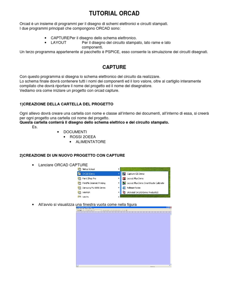 Istruzioni ORCAD | PDF