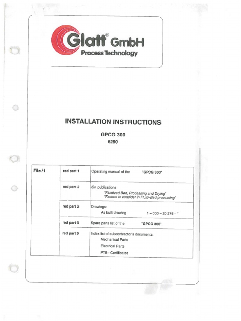 Glatt Manual | PDF