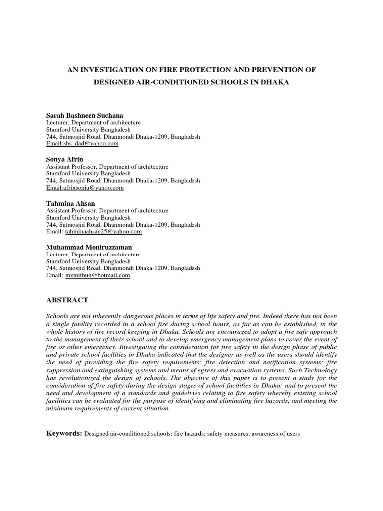 An Investigation On Fire Protection and | PDF | Fire Safety | Fire ...