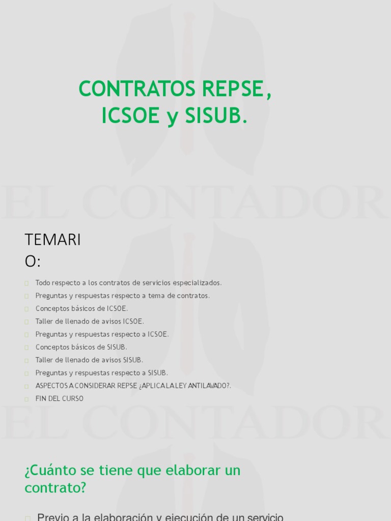 Contratos Repse Icsoe Y Sisub Guía Completa Pdf Impuestos