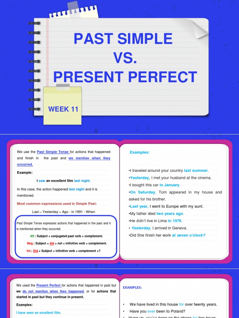 11 - Past Simple Tense vs. Present Perfect | Download Free PDF ...